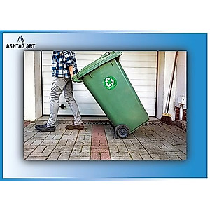 Ashtag Art Organize Trash and Recycling bin by Using Our Durable Trash Recycle Stickers .Each Measuring 5x5 inch Radius Designed to Simplify Your Garbage bin
