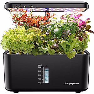 Indoor Garden Hydroponic Growing System: Plant Germination Kit Aeroponic Herb Vegetable Growth Lamp Countertop with LED Grow Light - Hydrophonic Planter Grower Harvest Veggie Lettuce