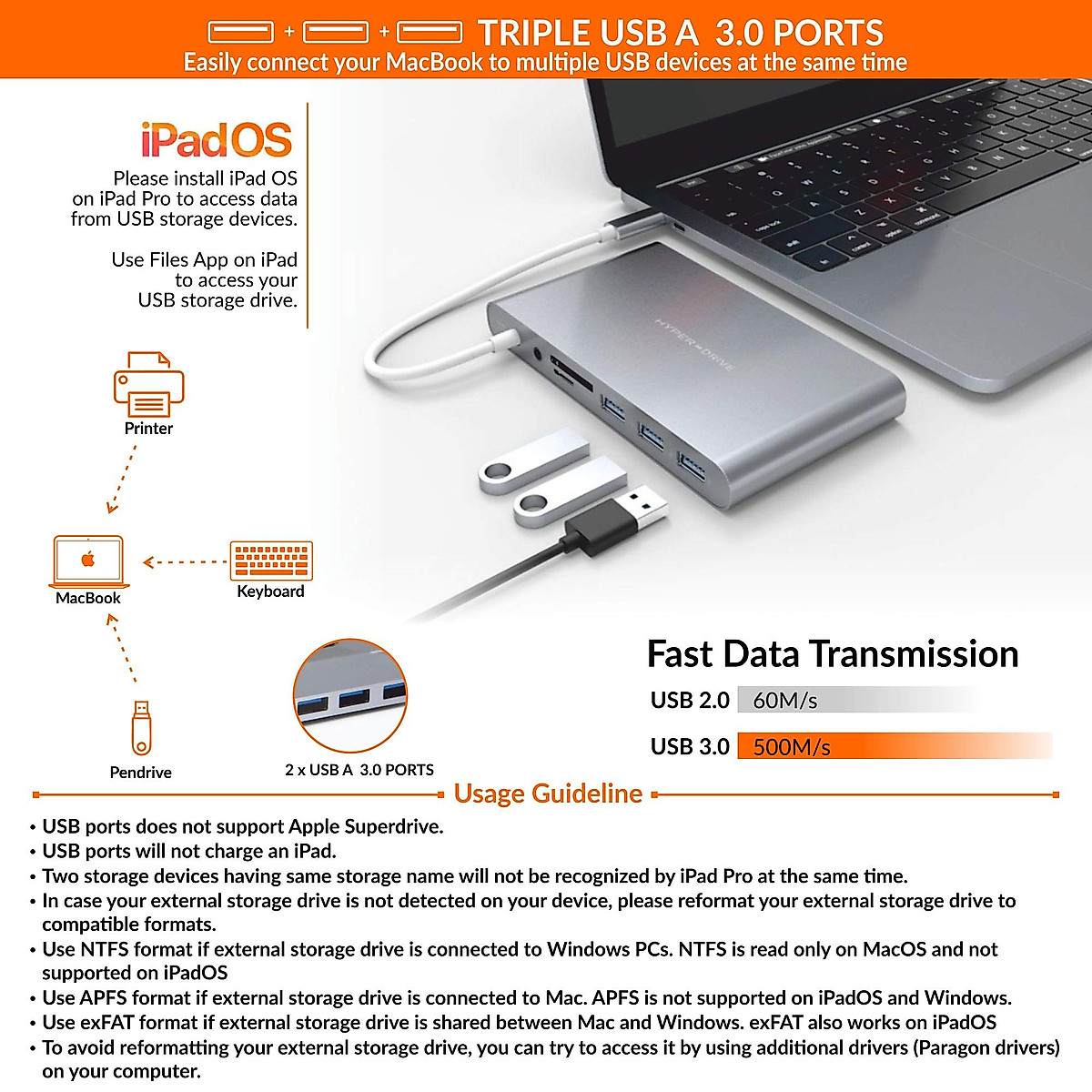 HyperDrive Ultimate 11-in-1 USB C Hub - Type-C Adapter for MacBook Pro/PC, USB-C Devices, HyperDrive USB C Hub w/PD Charging, 5Gbps Data, 4K HDMI, 3xUSB 3.1, VGA, Ethernet Docking Station