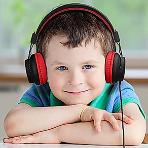 DREATI Kids Headphones with Microphone,Kid On-Earphone for Boys Girls The Gift,Stereo Youth Headset for School/Travel/iPad/PC/Cellphone(Black)