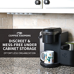 Coffee Keepers Under Cabinet Coffee Pod Holder - Storage Organizer for K-Cup® packs - Discreet Design - Holds 24 Single Coffee Pods - Easy, No-Drill Install - For Home, RV, & Boat Storage