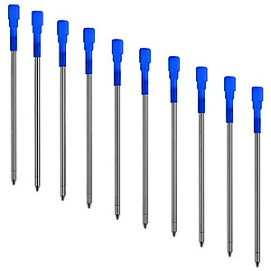 DunBong Black and Blue Ink Pen Refills Replacement Metal Ballpoint Refill 3.2 in for Big Diamond or Crystal Pen and Stylus Pens Pack of 5 (Blue)