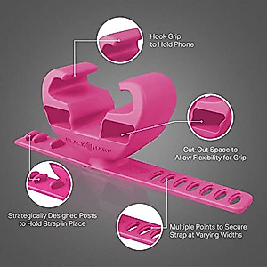 Black Harp Pink Phone Holder for Peloton Bike - Peloton Accessories for Women - Silicone Peloton Phone Holder Compabitle with iPhone and Other Smartphones