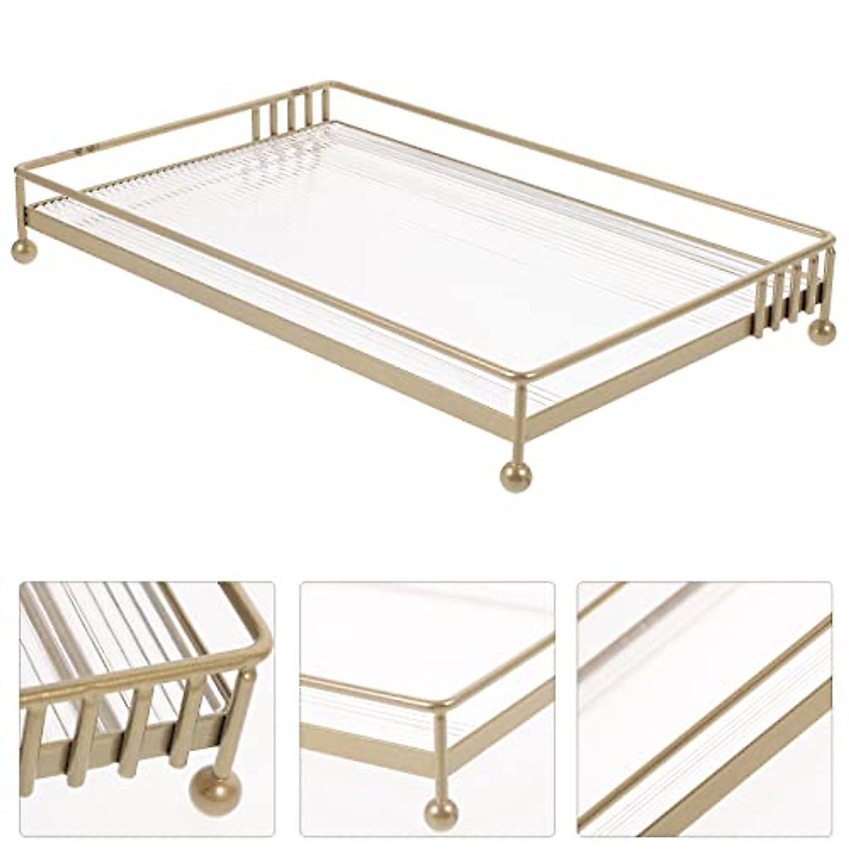 Cabilock Bathroom Organizer Vanity Tray Bathroom Countertop Organizer Sink Dresser Makeup Organizer Cosmetics Holder Spices Rack Bathtub Tray for Tissues Candles Towel Soap Vanity Organizer