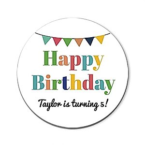 Personalized Birthday Stickers for Boys or Girls, Happy Birthday Gift Sticker, Celebration Stickers, F2:33