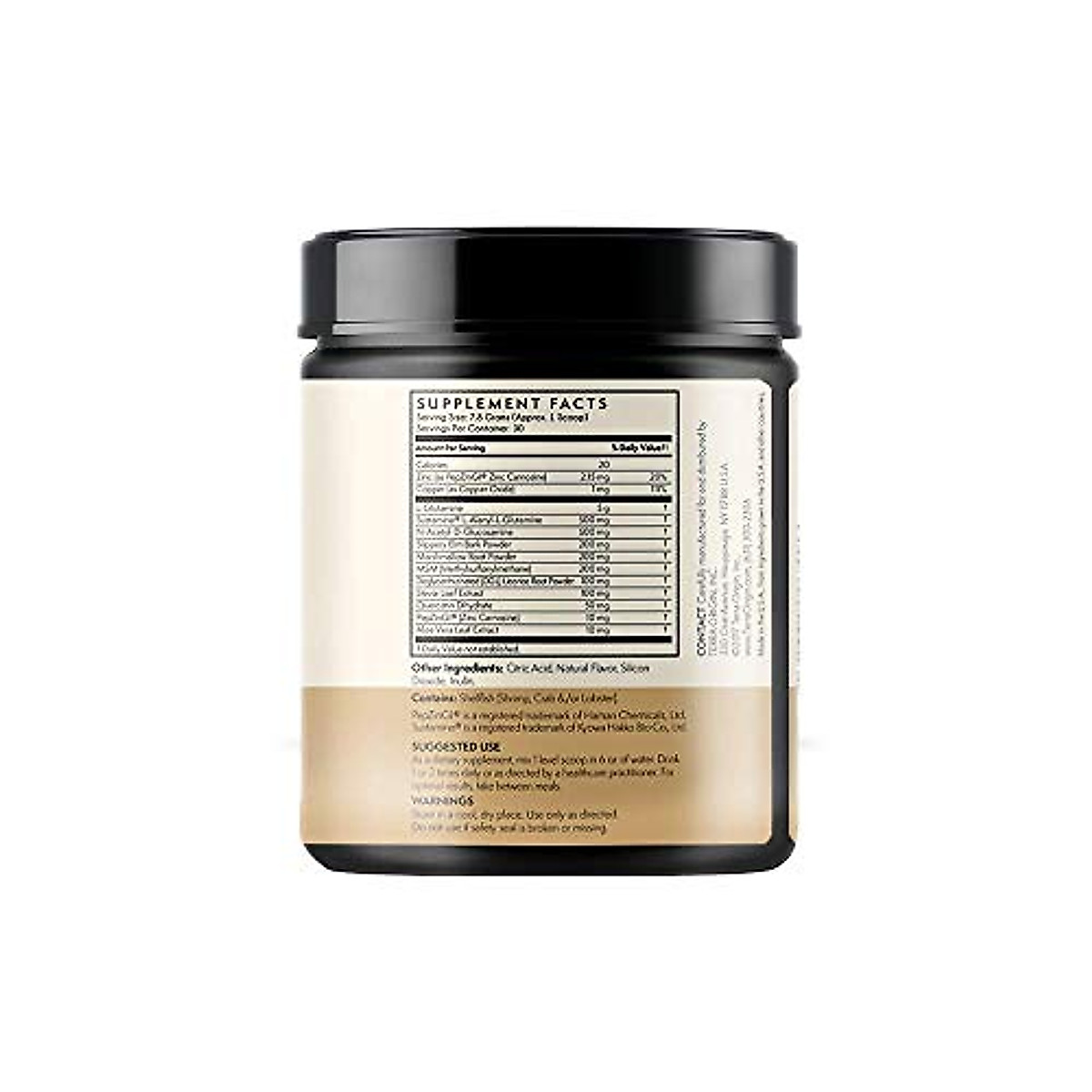 TERRA ORIGIN Healthy Gut Peach Banana | 30-Servings with L-Glutamine, Zinc, Glucosamine, Slippery Elm Bark, Marshmallow Root and More!