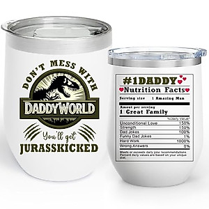 DaddyWorld Tumbler, #1 Daddy Nutrition Facts Tumblers, Perfect Father’s Day or Birthday Gift