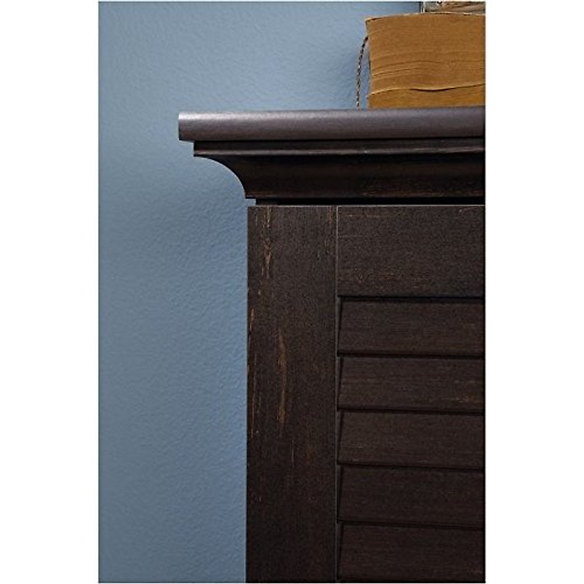 Pemberly Row Contemporary Storage Cabinet with Doors and 4 Adjustable Shelves in Antique Brown