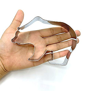 LILIAO Grizzly Bear/Polar Bear Cookie Cutter - 4.7 x 3.1 inches - Woodland Animal Biscuit and Fondant Cutters - Stainless Steel