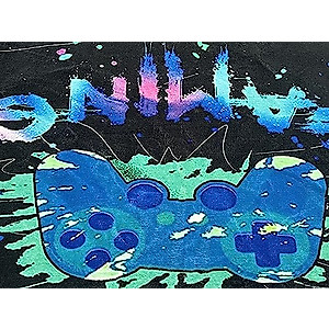 Carpet Boys Gaming Gamer Rug Gamepad Living Room Mat Gamer Bedroom Controller Rug Boys Non-Slip Doormat (Black,40x60cm16x24)