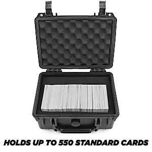 CASEMATIX Waterproof Trading Card Case for 550 Cards - Hard Shell Trading Card Box with Customizable Foam Compatible with Magic The Gathering, Cards Against Humanity and Standard TCGs