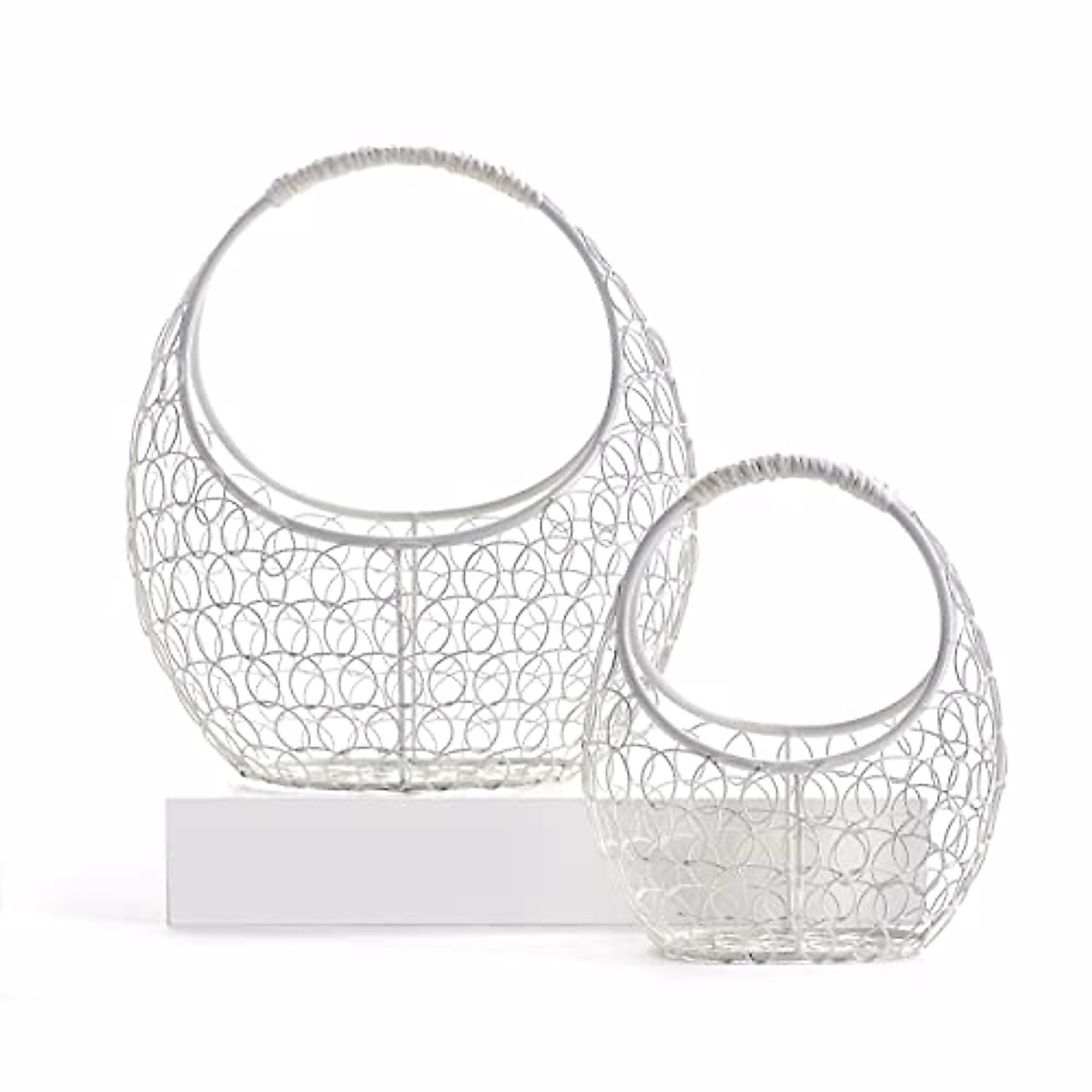 Giftcraft 539460 Wire Baskets with Handle, Set of 2, Metal