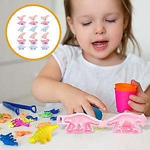 Gadpiparty Fondant Molds Kids Tools 18pcs Tools Plastic Molds Kits Dough Toys Set World Dough Set for Play with Animals Presents Party Favors (Random Color) Fondant Molds Kids Tools