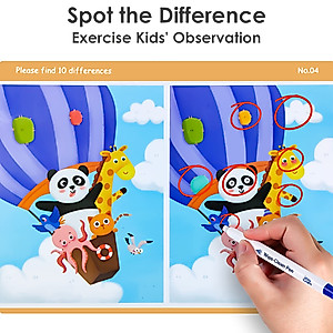 iPlay, iLearn Kids Search N Find Educational Card Game, Montesorri Learning Toys, Preschool Busy Books, Spot the Difference, Fun Dots Activites, Birthday Gifts for Ages 3-5, 4-6, 7-8 Autism Boys Girls