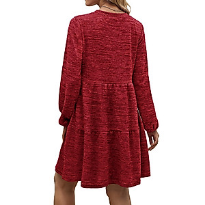 Winter Dresses for Women Casual Christmas Dresses for Leggings Trendy Red S