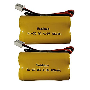 NEAFAZA BL93NC487 4.8V 700mAh Ni-Cd Battery Pack Compatible with Emergi-Lite MAG93NC487, Exit Light Co BAA-48R BAA48R, Interstate NIC0186, Dantona Custom-43, OSI OSA-126 BL93NC484 BL93NC485 (2 Pack)