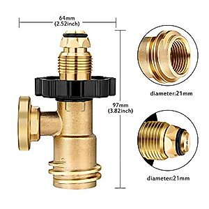 WADEO Upgraded POL Propane Tank Adapter with Gauge Converts POL LP Tank Service Valve to QCC1 / Type 1, Universal Propane Tank Gauge for Propane Cylinder, BBQ Gas Grill, Heater