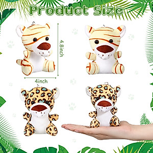 Leitee 10 Pieces Mini Plush Safari Stuffed Animals 4.8 Inch Small Jungle Animal Plush Bulk Lion Tiger Elephant Giraffe for Christmas Stockings Classroom Goodie Bag Gifts Plush Decor, 10 Styles