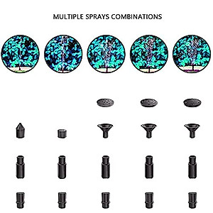 COODIA 660GPH Submersible Pump Pond Fountain with Inside Filter and RGB Colorful LED Light, Multiple Water Fountain Spray Nozzles Kit for Garden PondIndoor and Outdoor Landscape (SOLAER POWERED)