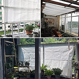 ALBN-Shading net Patio Shade Netting HDPE UV Protection with Eyelet Fits Outdoor Balcony Garden Plant Cover (Color : White, Size : 1x1.5m)