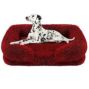 Valcla Dog Bed Creative Pet Dog Sofa Bed Square Kennel Pet Bed Cat Pad Autumn and Winter Warm Pet Kennel Removable for Cleaning Pet Bed (Color : Light Gray, Size : XX-Large)