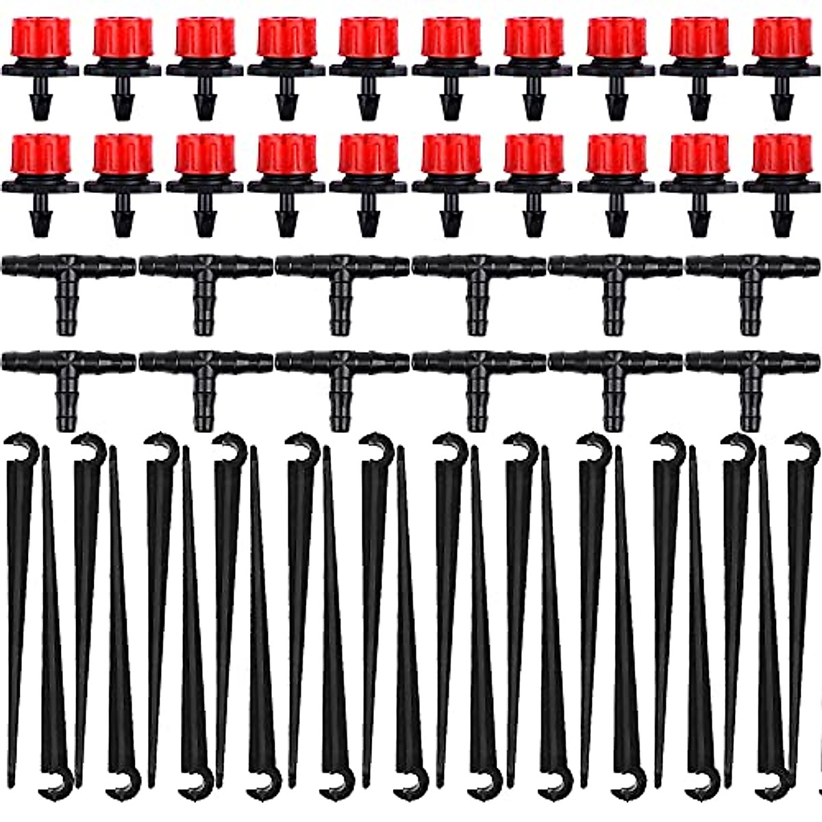 Kalolary 150PCS Drip Irrigation Kit Accessories Plant Watering System Adjustable Micro Flow Drip Irrigation Dripper DIY Automatic Irrigation Set for Gardens, Lawns, Greenhouses