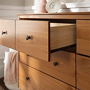 Walker Edison Wood Dresser Bedroom Storage Drawer Organizer Closet Hallway, 6 Drawer, Caramel