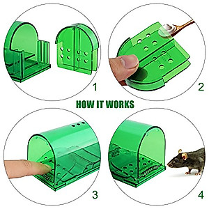 Humane Mouse Traps Indoor for Home - Mouse Trap Easy to Set, Reusable and Effective No Kill Mouse Traps,Catch and Release Mouse Traps,Safe for Family and Pet Indoor/Outdoor-2 Pack
