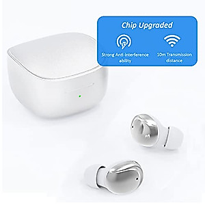 Awker A30 True Wireless Earbuds in Ear Bluetooth Earphones Headphones, Touch Control with Charging Case, Built in Mic, Waterproof, TWS HiFi Stereo for Sport (White)