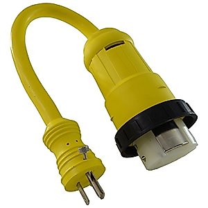 Conntek 14422 RV Pigtail Adapter Standard Plug w/Screw to 50 Amp Locking w/Threaded Ring