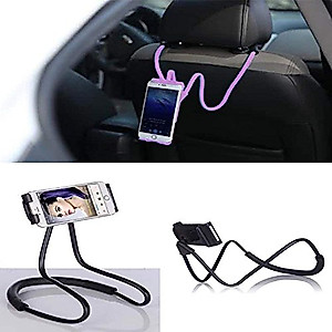 Haoxuann,Universal Moblie Phone Stand,Lazy Cell Phone Holder & Neck Cell Tablet Phone Mount Holder Flexible Lazy Bracket DIY Free Rotating (Black)