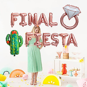 KUNGOON Final Fiesta Bachelorette Party Decorations,Mexican Fiesta Theme Bridal Shower/Baby Shower/Wedding/Birthday Party Decorations Set.(Rose Gold)