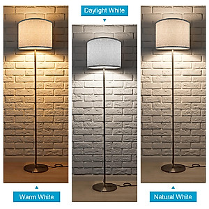 Lamp Shades Set of 2, Drum Lampshade for Table Lamps Floor Lamp, 13" Top X 13" Bottom X 10" High Grey Large Line Fabric Lamp Shades, Easy Assembly Replacement Lampshades