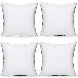 MoonRest Set of Four - Synthetic Down Pillow Insert, Hypoallergenic Down Alternative Pillow Form Stuffer for Shams Sofa and Bed Pillow 18" x 18"