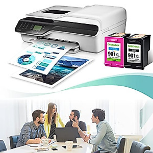 GREENBOX Remanufactured Ink Cartridge for HP 901 901XL for HP Officejet 4500 J4500 J4524 J4540 J4550 J4580 J4624 J4640 J4660 J4680 J4680C Printer (1 Black 1 Tri-Color)