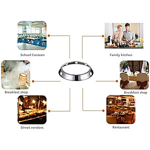 pizarra Universal Wok Support Rack Stand Wok Ring/Round Bottom Wok Rack Universal Size for Stove Fry Pans Kitchen