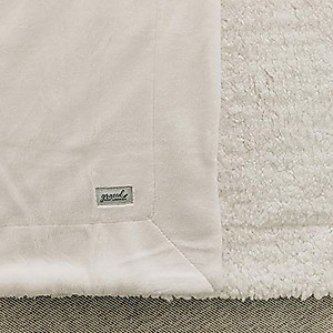 GRACED SOFT LUXURIES Throw Blanket Sherpa Fleece Minky Microfiber Reversible Soft Throw (Ivory, XL Throw 60" x 80")
