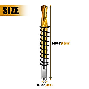 ASNOMY 5pcs Titanium-Plated M2 Steel Pilot Drill bit for Hole Saw, Hole Saw Center Drill bit for Metal, Steel, Iron, Wood, Plastic