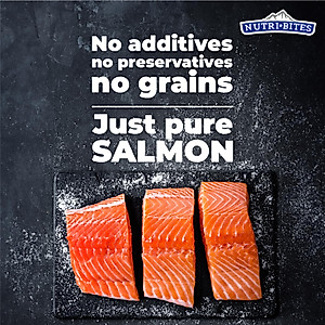 Nutri Bites Freeze Dried Salmon Dog Food 2-Pack: 28 oz Total Weight - Single Ingredient: Wild Salmon - Protein & Omega 3 Pet Supplement - Use as Kibble Topper or Dog Treats for Dogs - Made in Canada