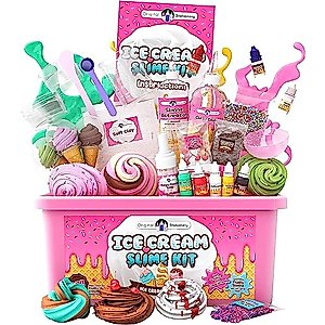 Original Stationery Ice Cream Slime Kit for Girls, Amazing Ice Cream Slime Making Kit to Make Butter Slime, Cloud Slime and Foam Slimes, Great Gift Idea