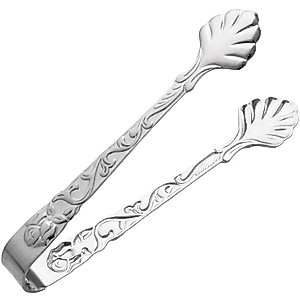 Silver Mini Serving Tongs, Vintage Rose Relief Handle Ice Cube Clips Sugar Tongs, Stainless Steel Sugar Cube Tongs, for Tea Coffee Appetizers Desserts, Sugar Tongs, Tongs