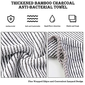 Kissvian 2 Pack Microfiber Hand Bath Towel Set, Bamboo Fibre Coral Velvet Bathroom Towels with Hanging Loop, Soft and Absorbent Washcloths for Hand Face Bath Spa Yoga Fitness, Size 13.4" x 30"