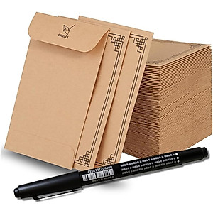 Envelex #1 Paper Coin Envelopes 2 1/4 x 3 1/2 inches - 100 Packs Premium Quality Seed Envelopes for Storage of Keys, Cards, Wage, Stamp Collection, and small items