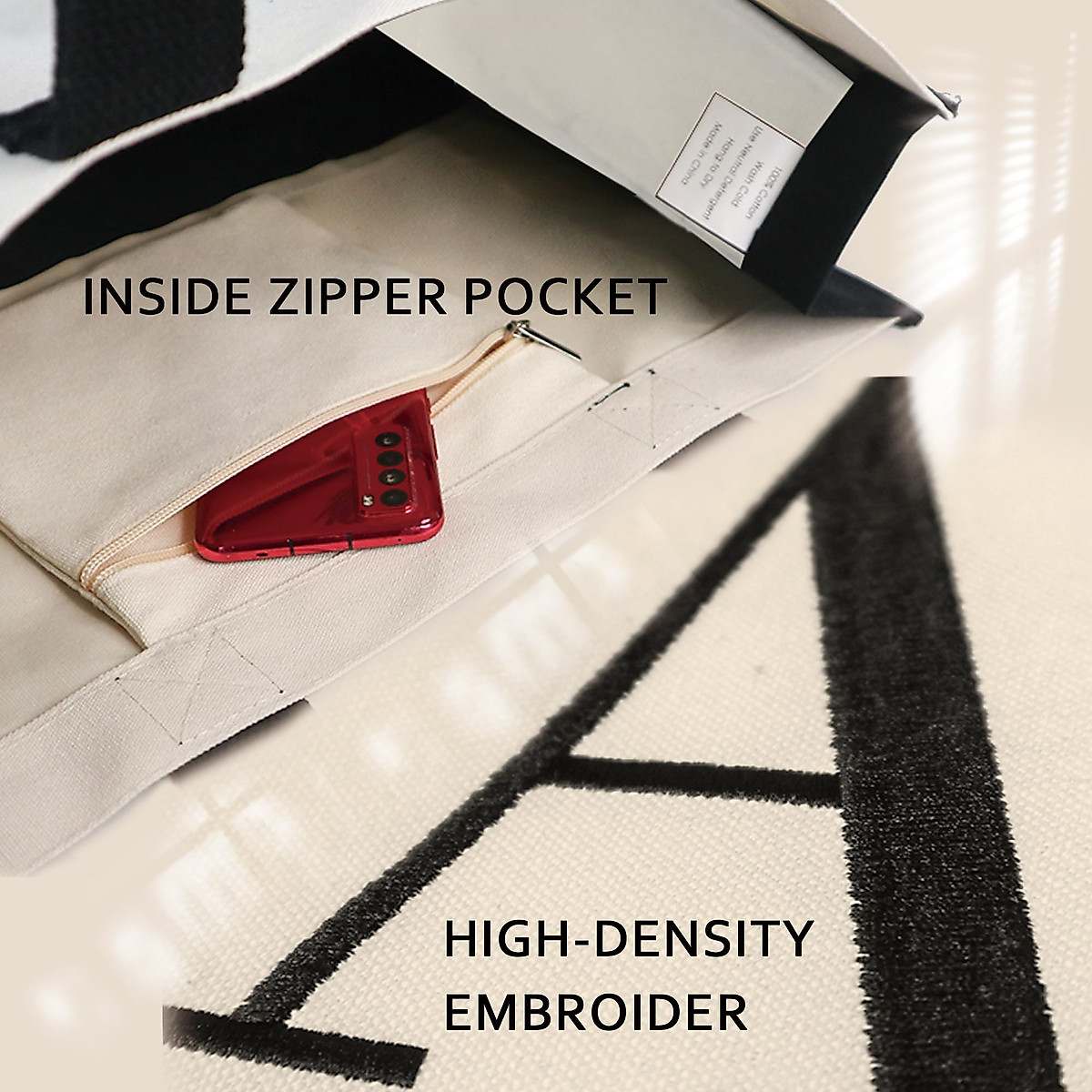 BeeGreen Thank You Gifts Cool Gifts for Women over 50 Moms Fun Gifts for Her Bride To Be Personalized large Canvas Tote Bag for Women Embroidery Monogrammed Gifts for Ladies Hostess R