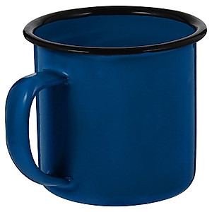 Operitacx Enamel Coffee Mug Camping Cup: Vintage Tin Tea Cup Metal Beer Mugs Water Drinking Cup for Outdoor Hiking Travel Picnic Milk Beverage Drinks Blue