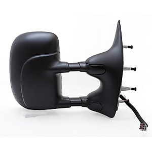 Fit System Passenger Side Towing Mirror for Ford Econoline Van, textured black, extendable, foldaway, Power
