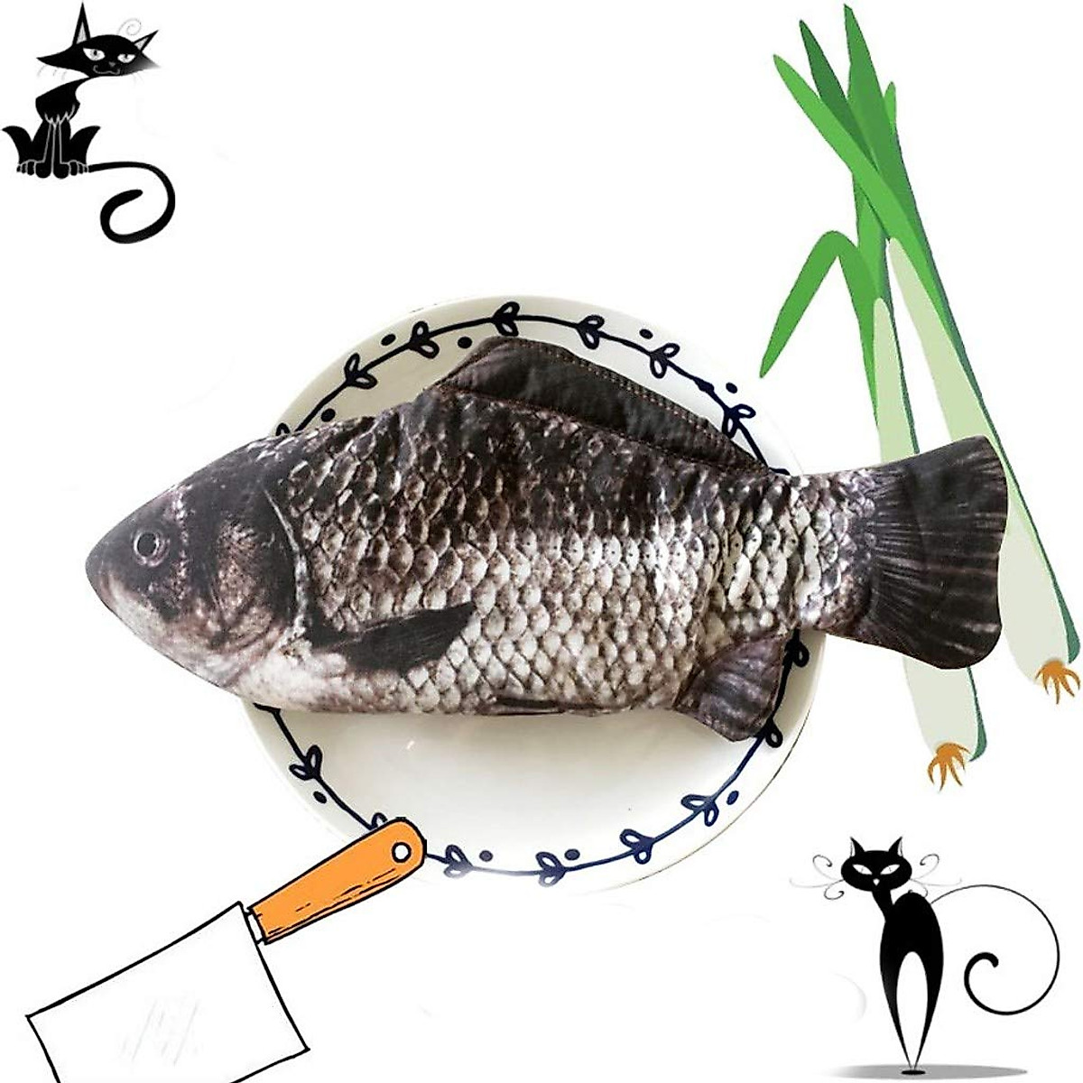 Interesting New Fish Shaped Pencil Case, 2024 Waterproof Stationery Pouch, Soft Stain-Resistant Quirky Zippered Fish Coin purse Storage bag, Lifelike Fish Pencil Pouch School Office Supplies (E)