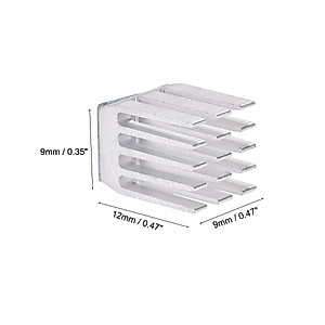 uxcell Heatsink with Thermal Conductive Adhesive Tape 9 x 9 x 12mm Silver 20pcs