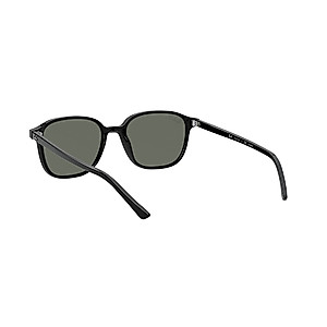 Ray-Ban RB2193 Leonard Square Sunglasses, Black/G-15 Green Polarized, 53 mm