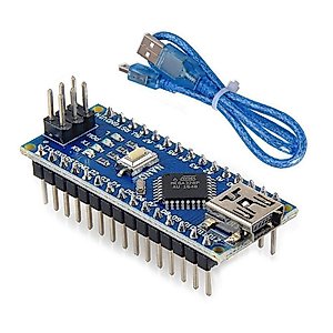 MakerFocus Pre-Soldered Nano V3.0 Board ATmega328P Microcontroller CH340 Chip 5V 16M with USB Cable Compatible with Arduino IDE(Mini USB B Port)